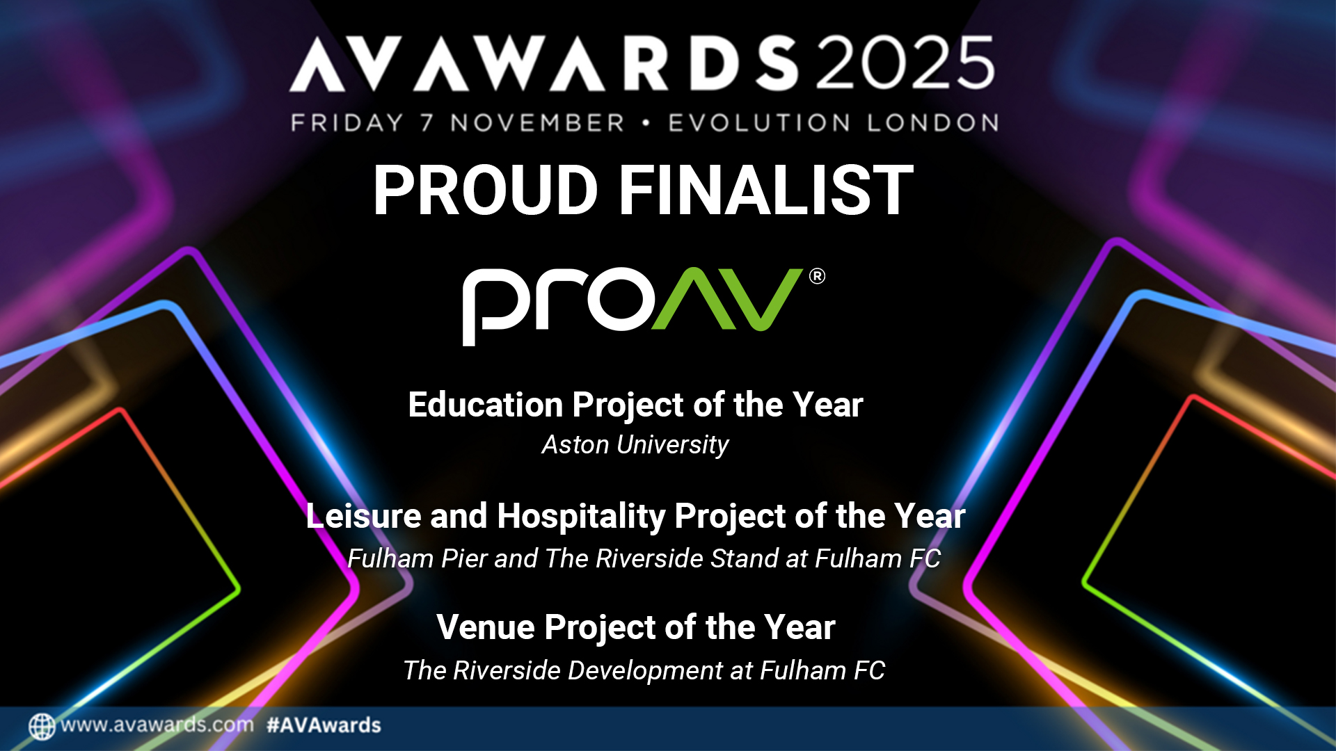 proAV als Finalist in drei Kategorien bei den AV Awards 2025 bekannt gegeben | proAV